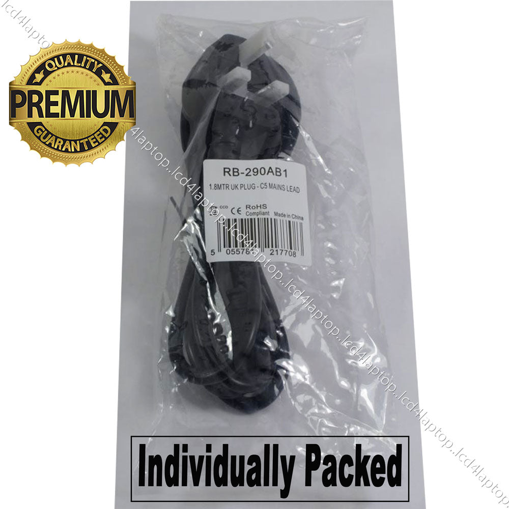 C5 Cloverleaf 3Pin Mains Cable Clover Leaf Power Lead Cord For UK 1.8M ...