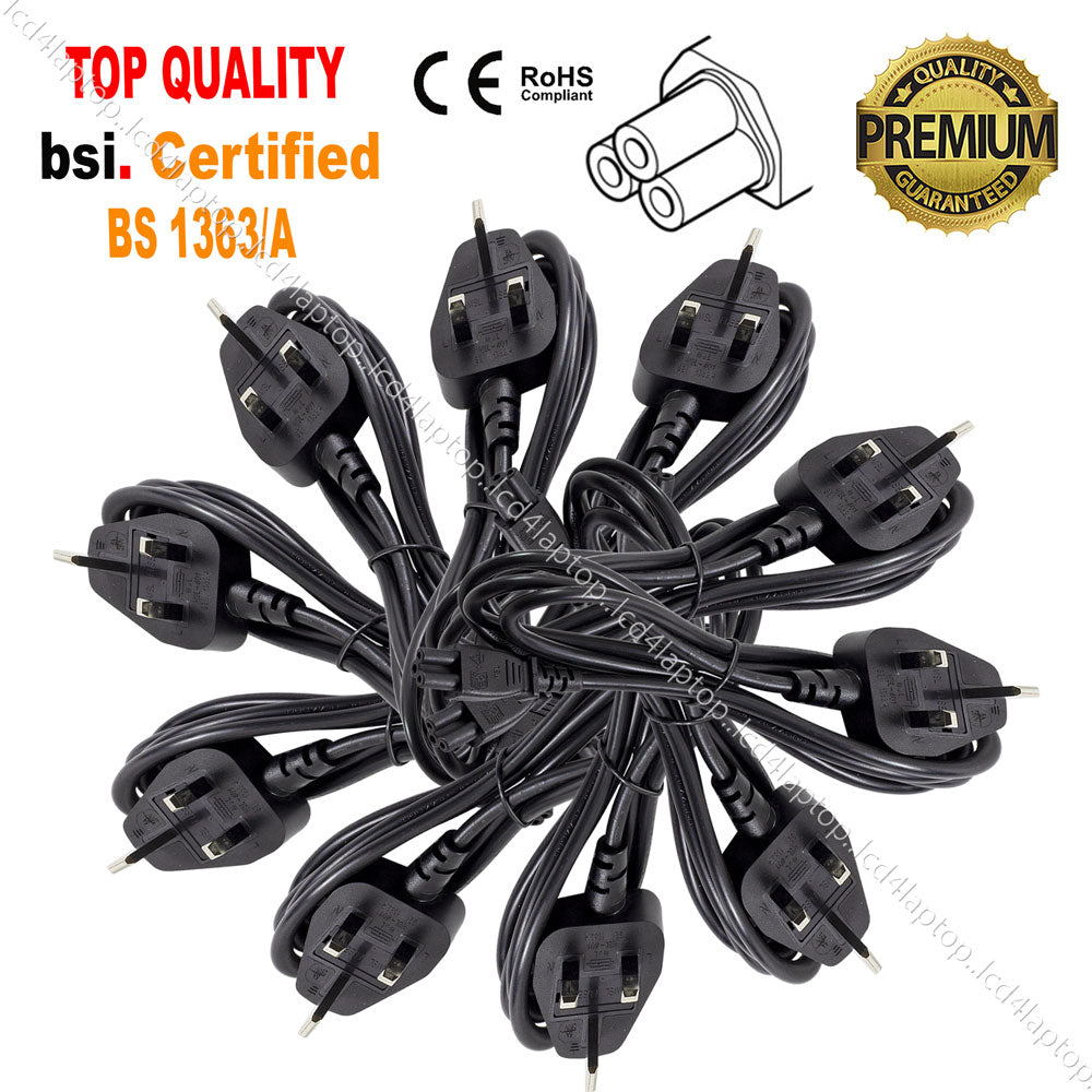 1.8m Clover Leaf Cable, C5 to UK Mains Cable, Cord 5A Fuse 1 to 100PCS ...