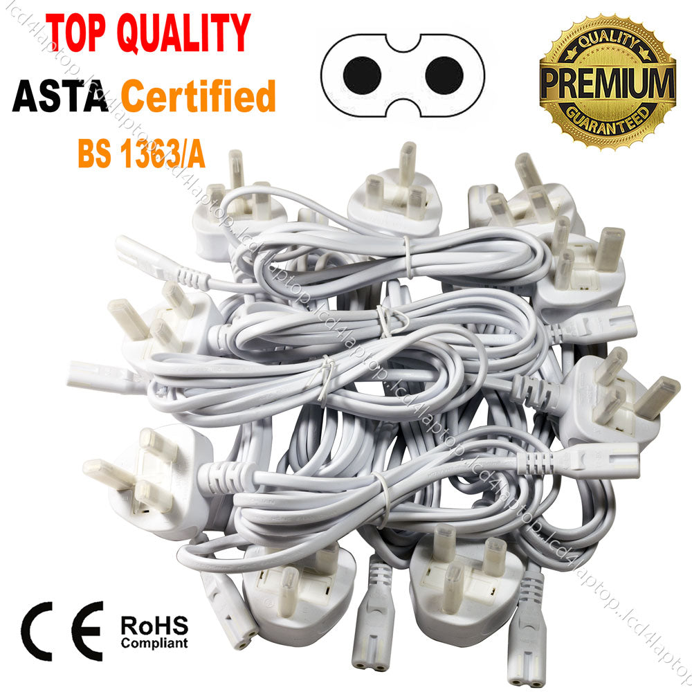 1.8m C7 Fig8 Power Cord, 3Pin Mains Plug to Figure8 Cable 1 to 100PCS ...